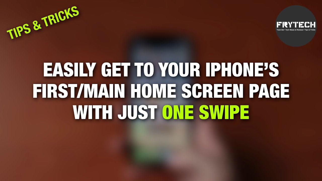 How to quickly get to Main/First page of iPhone's home screen [iOS Tips ...