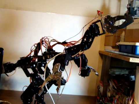 Arduino powered Biped dinosaur video 1 - YouTube