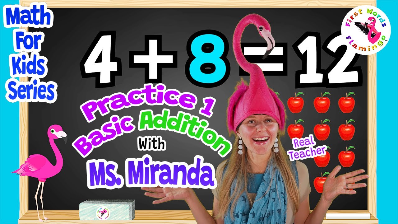 Basic Addition Practice 1 (Kindergarten) with Ms. Miranda - Math for Kids - FWF - YouTube