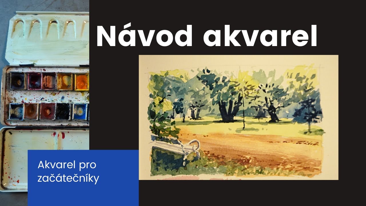 Akvarel pro začátečníky- návod- stromy, park - YouTube
