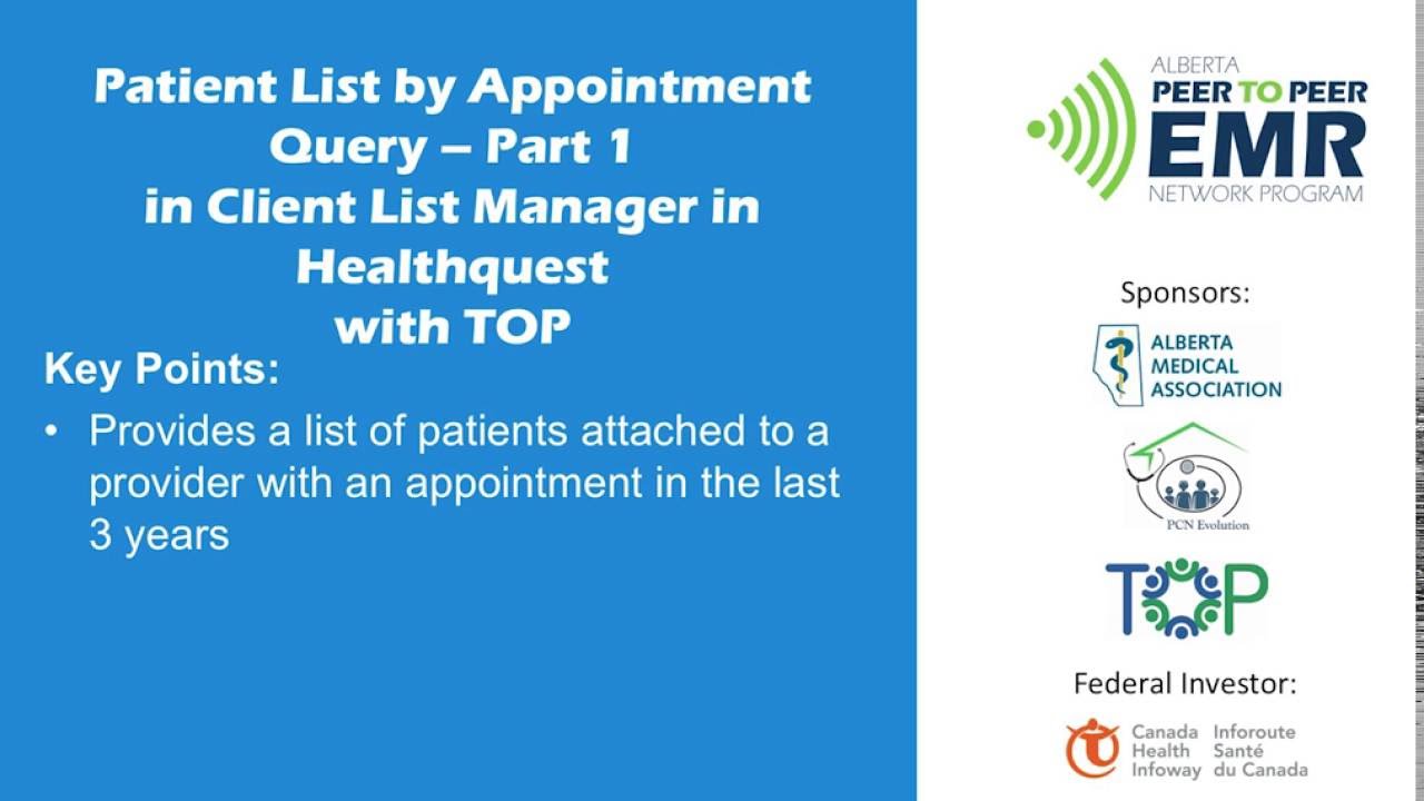 Patient List by Appointment Query – Part 1 in Client List Manager - YouTube