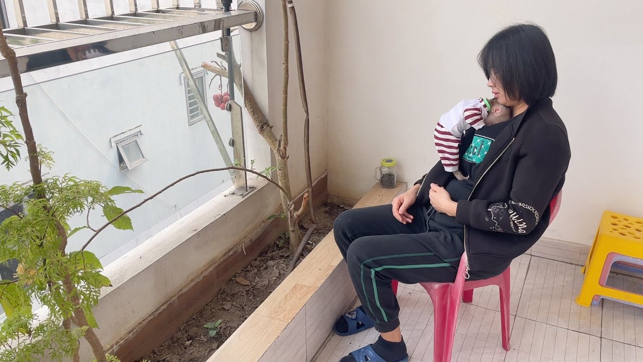 Mom and Monkey Caca go to the rooftop to eat fruit . - YouTube