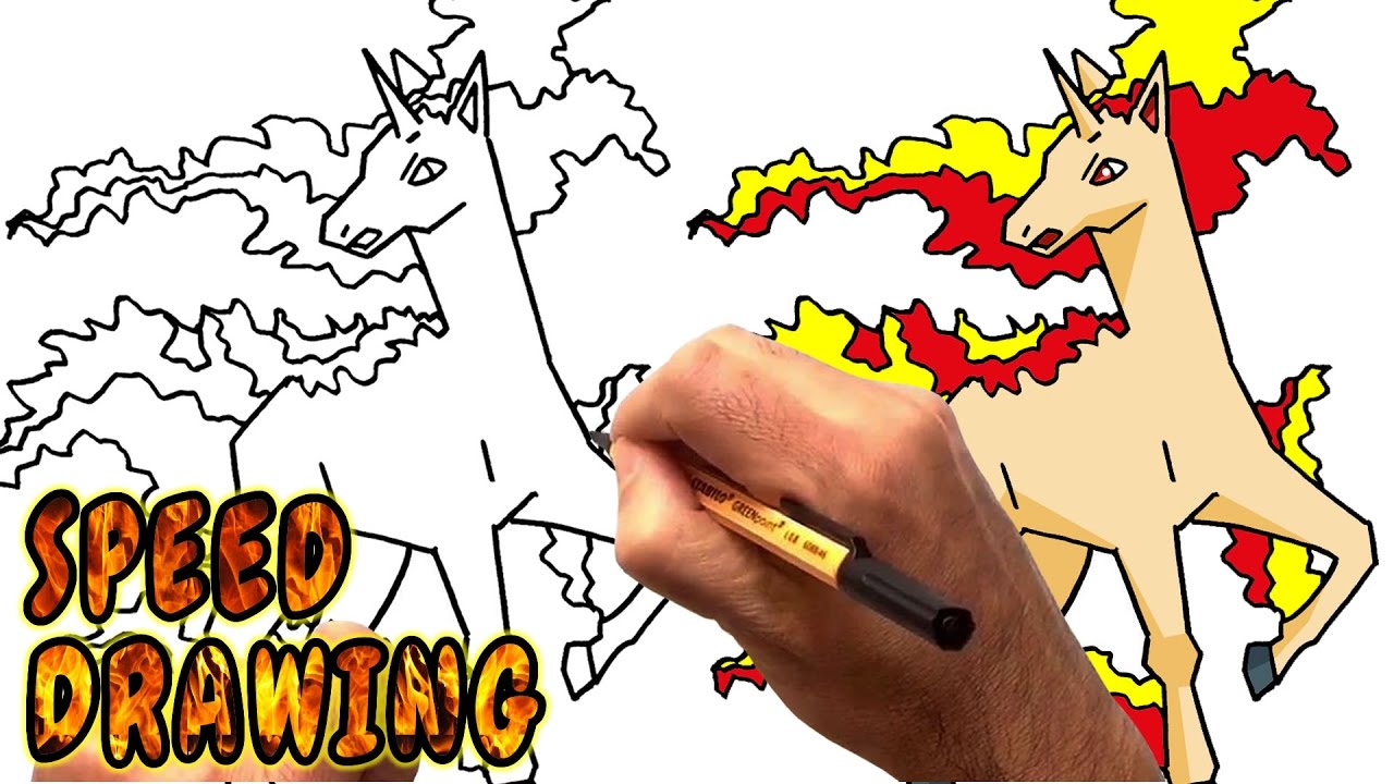 How to Draw Rapidash from Pokemon Go (Speed Drawing) - YouTube