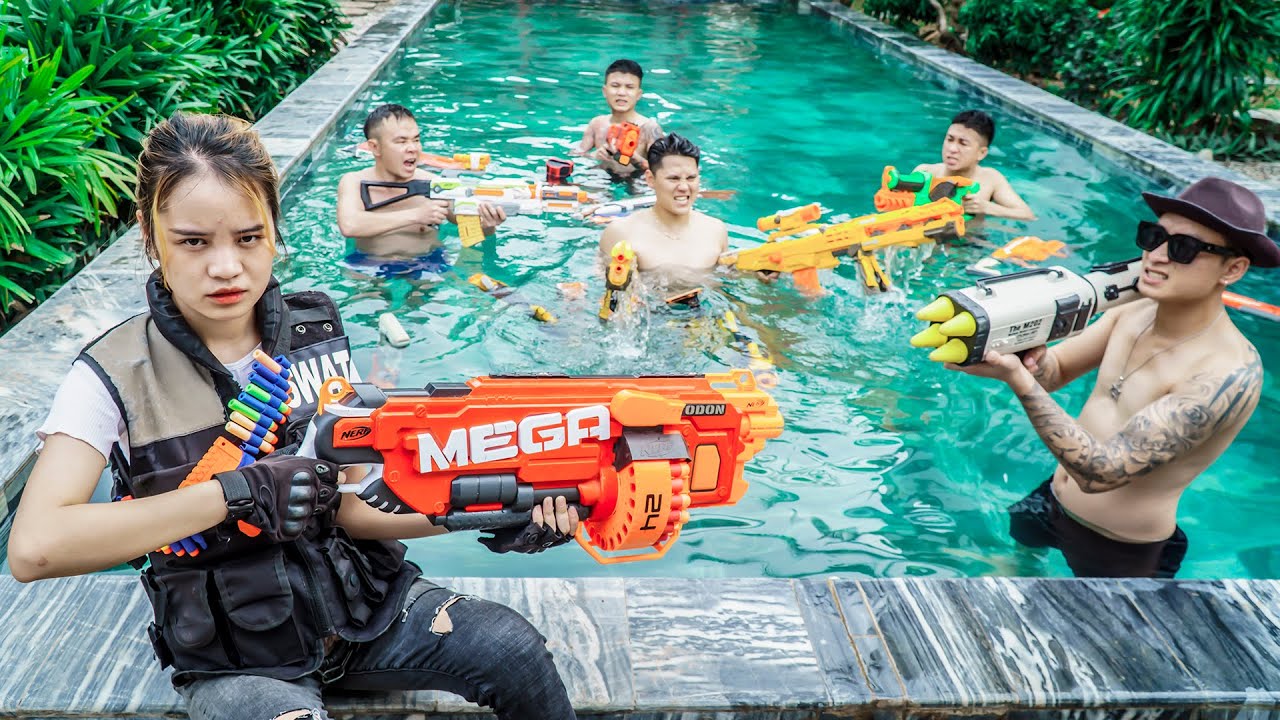 SEAL X Nerf War : The Detective SWAT Warriors Nerf Guns Fight Group Criminal Of Dr Ken Crazy ...