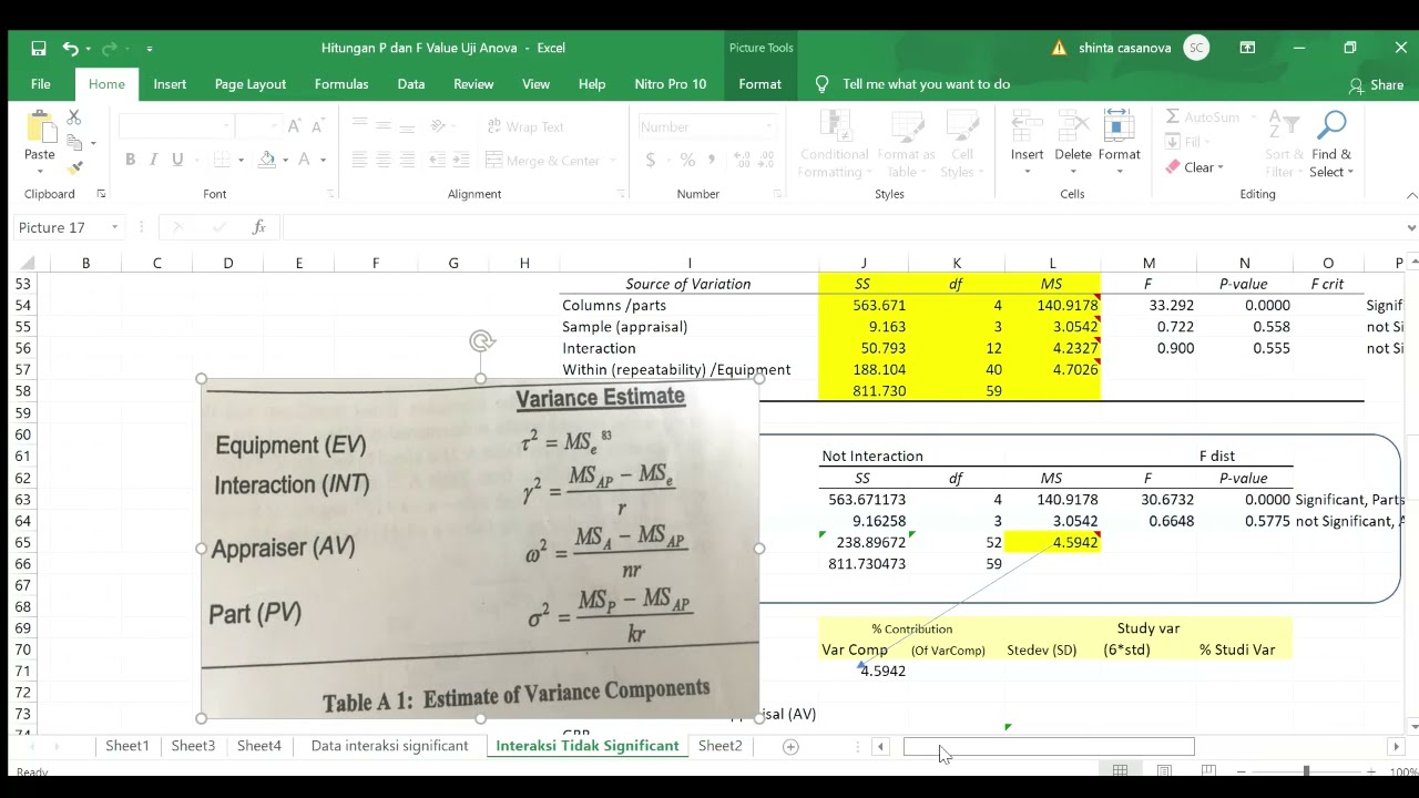 HOW TO CALCULATE MSA ANOVA GR&R USING EXCEL INDONESIA - YouTube