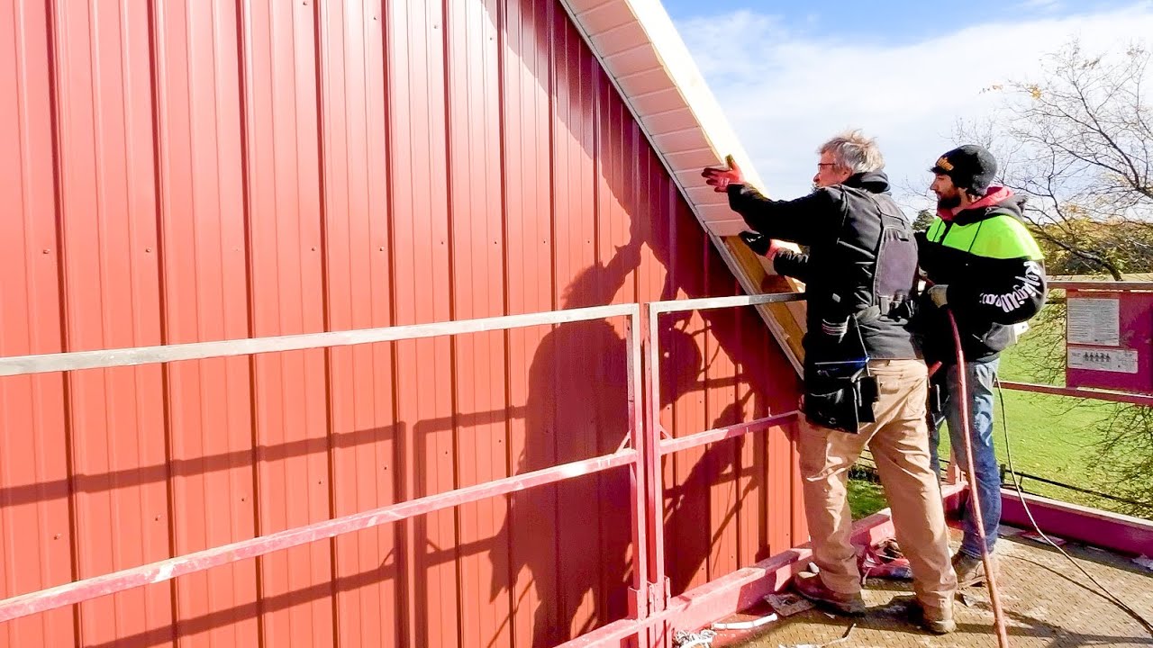Soffit Saturday - 40x72 Gambrel Post Frame Episode 18 - YouTube