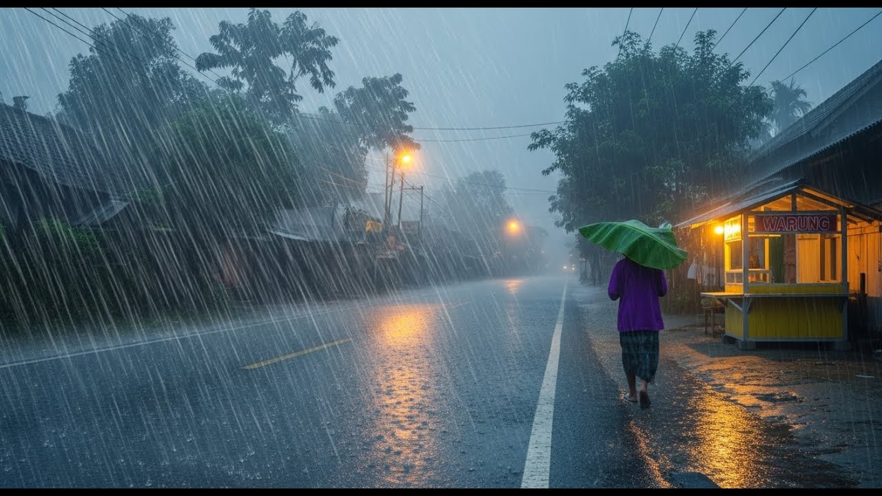EXTREME WEATHER: Heavy Rain & Thunder in Indonesia ⛈️ Walking in Storm ...