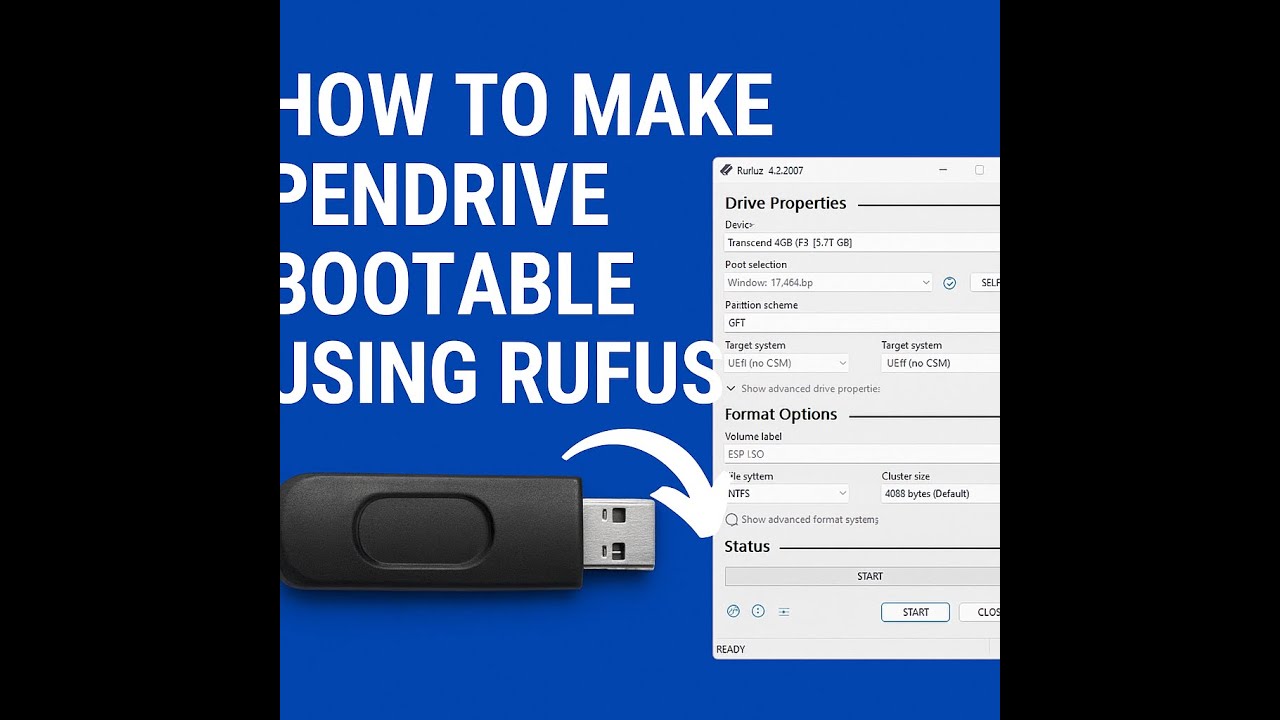 how to make pendrive bootable using rufus software - YouTube