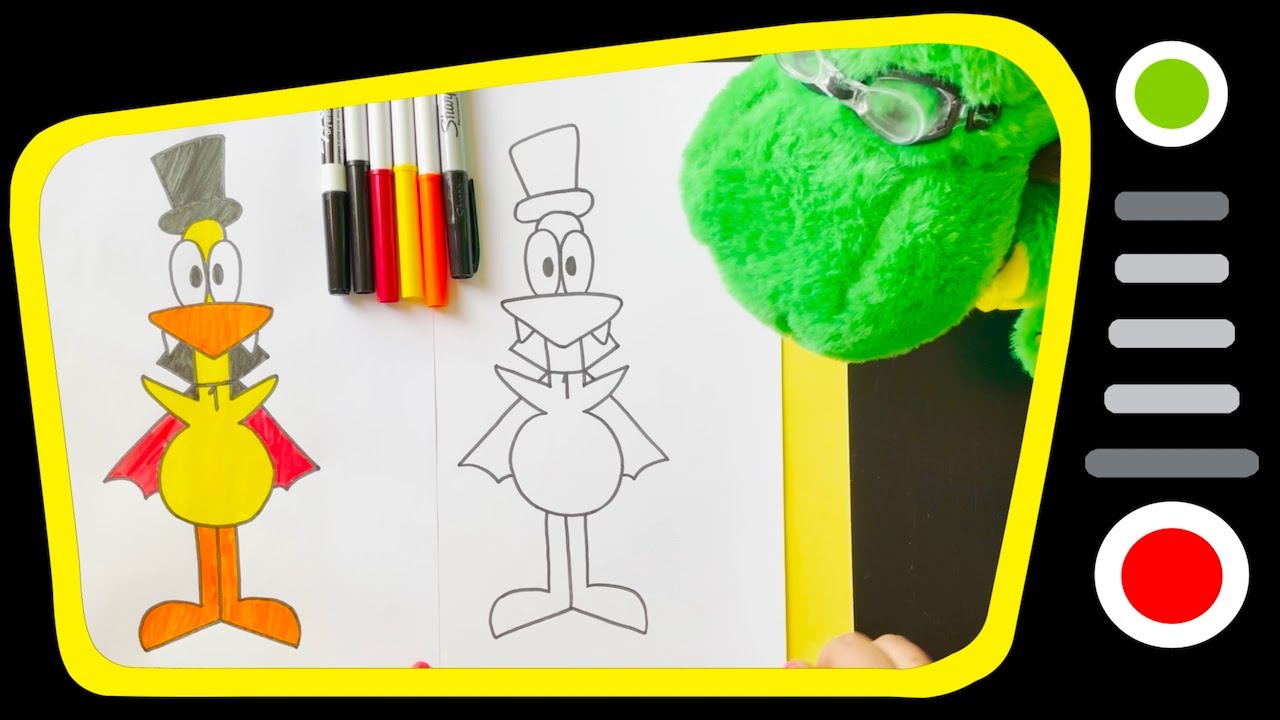 How to draw a duck | Dracula Pato from Pocoyo | Animals | Coloring ...
