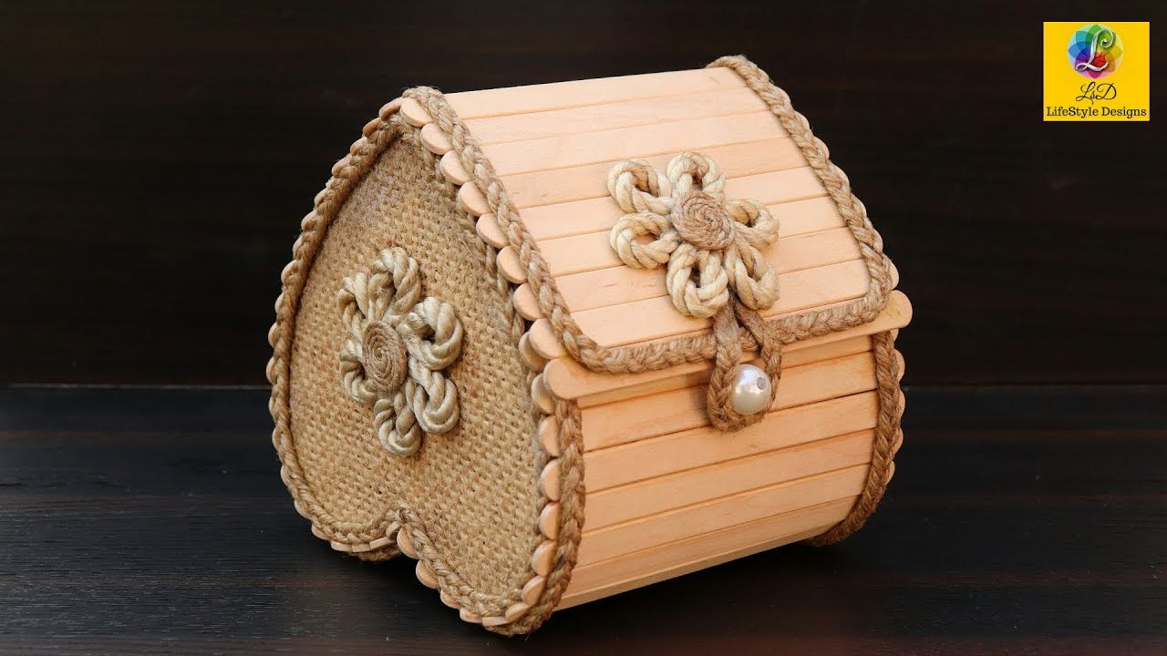 DIY Beautiful Jewelry Box | #JewelleryBox Making with Jute and ...