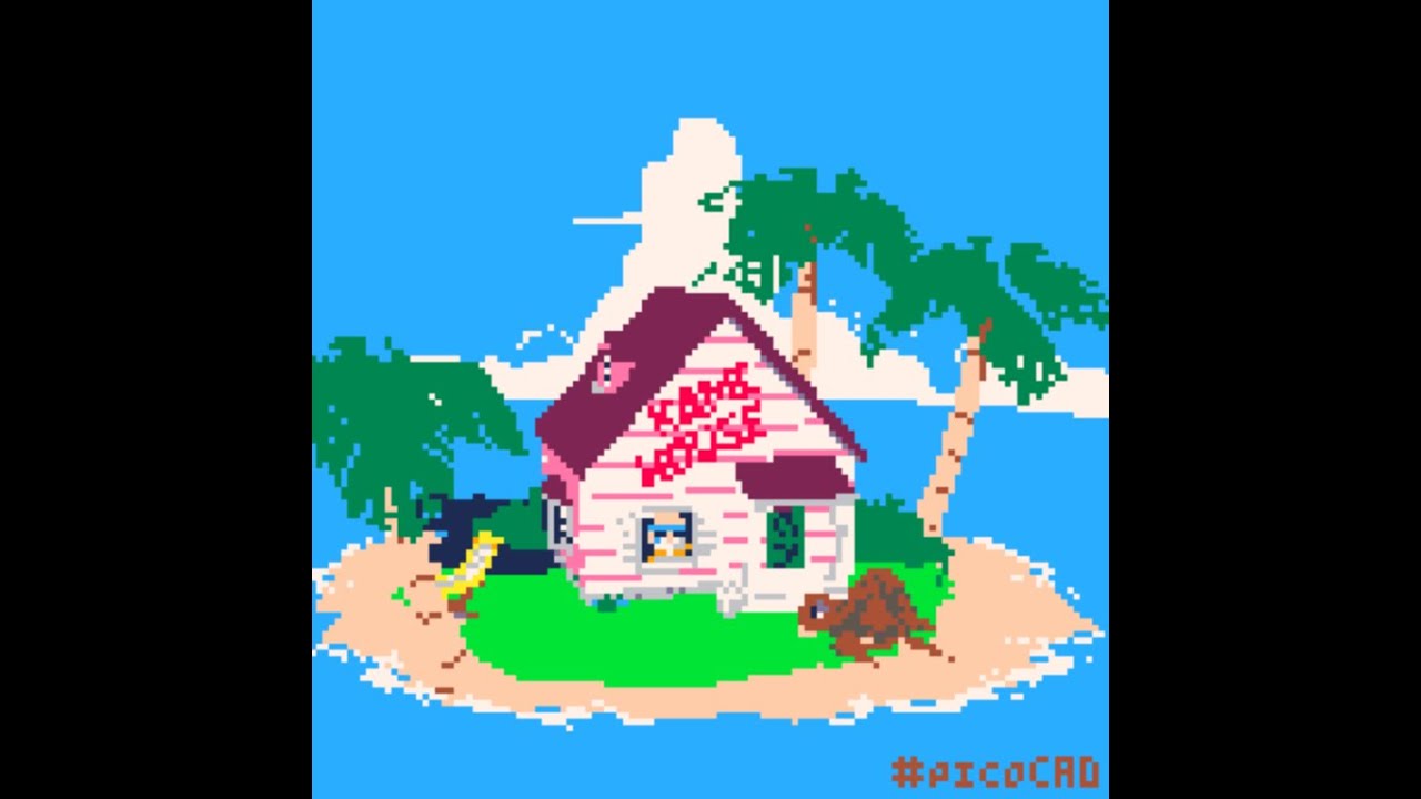 Kame House making of timelapse in #picoCAD - YouTube