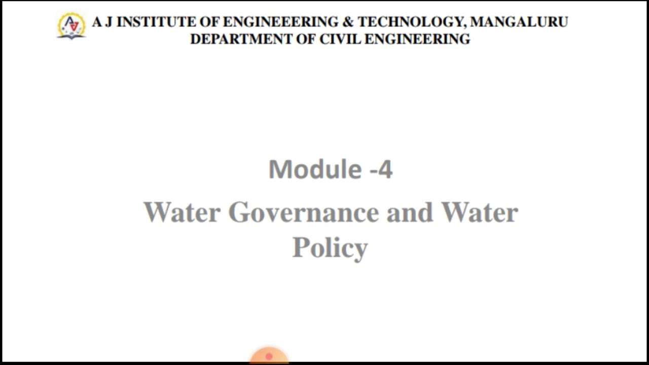 Module 4 Water Governance and water policy Part II - YouTube