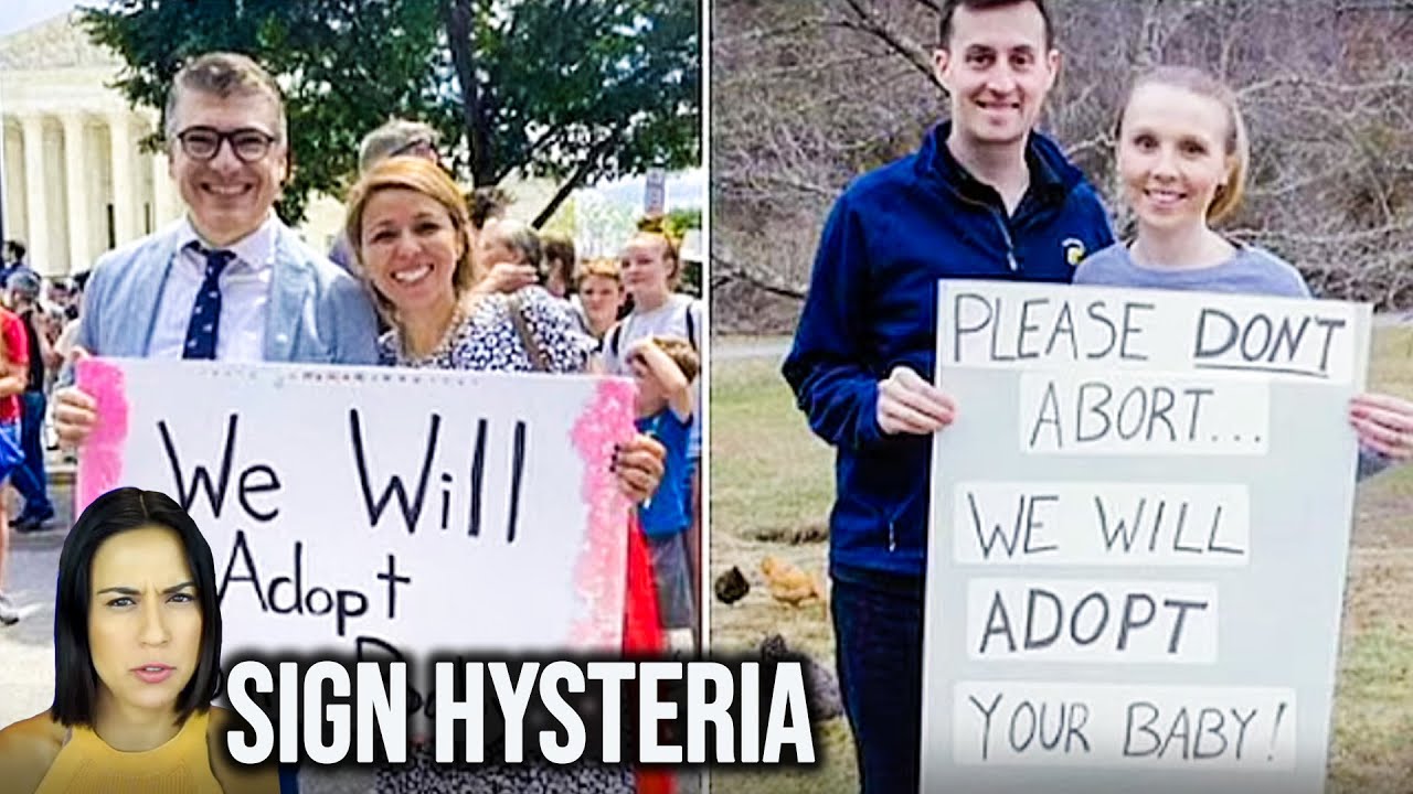 'We Will Adopt Your Baby' Signs Send The Internet SPIRALING - YouTube