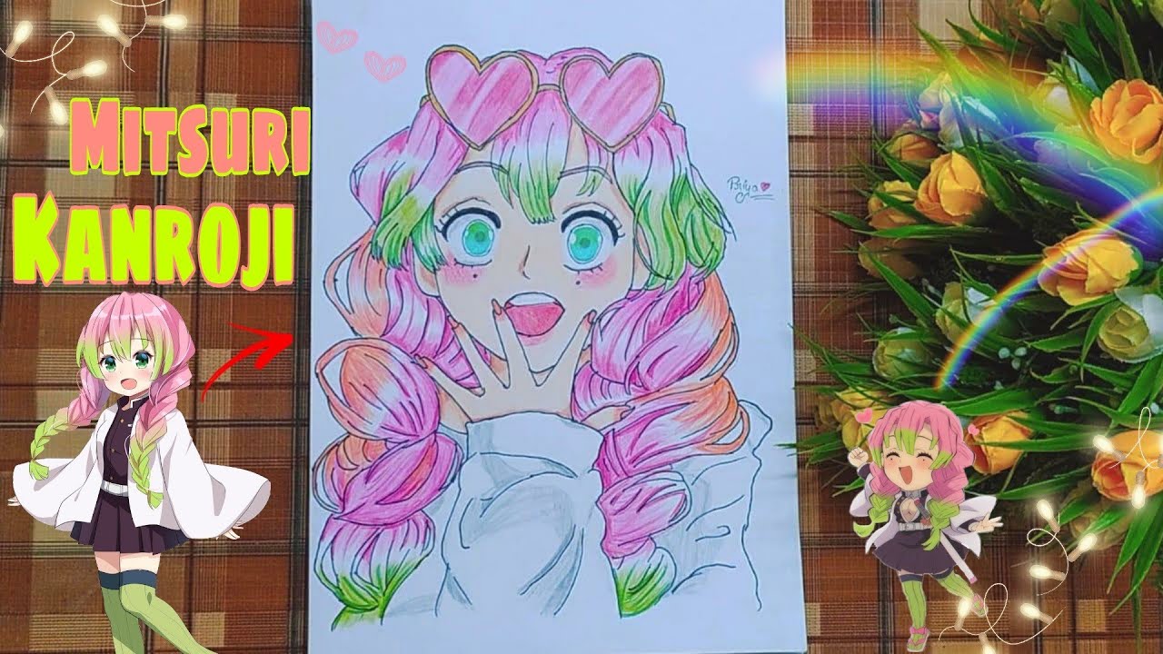 How To Draw Mitsuri Kanroji || 😍 || Step by Step || Draw with Priya ...