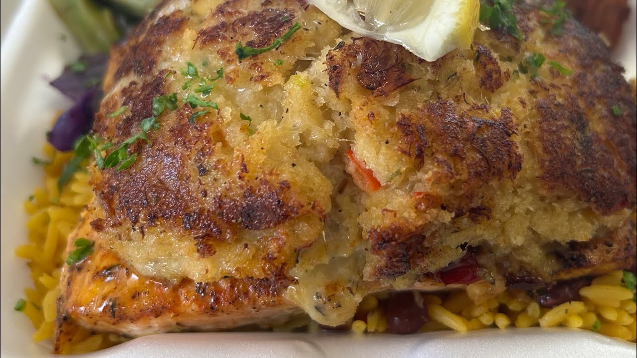 Easy Crab Crusted Salmon - YouTube