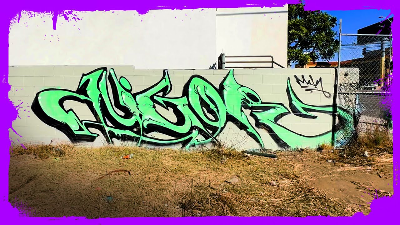 AUGOR MSK Drops a new one in the Palms hood - West LA Graffiti - YouTube