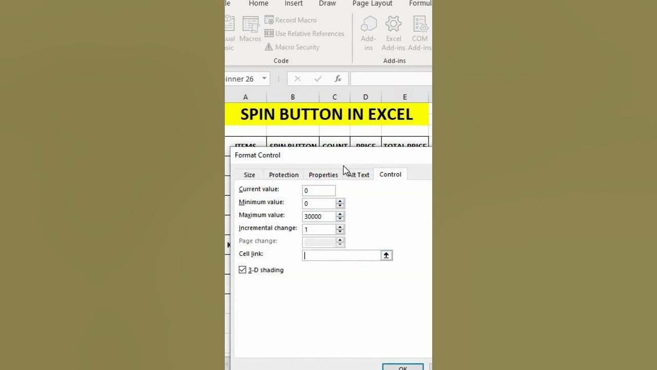 How to make spin button in excel... - YouTube