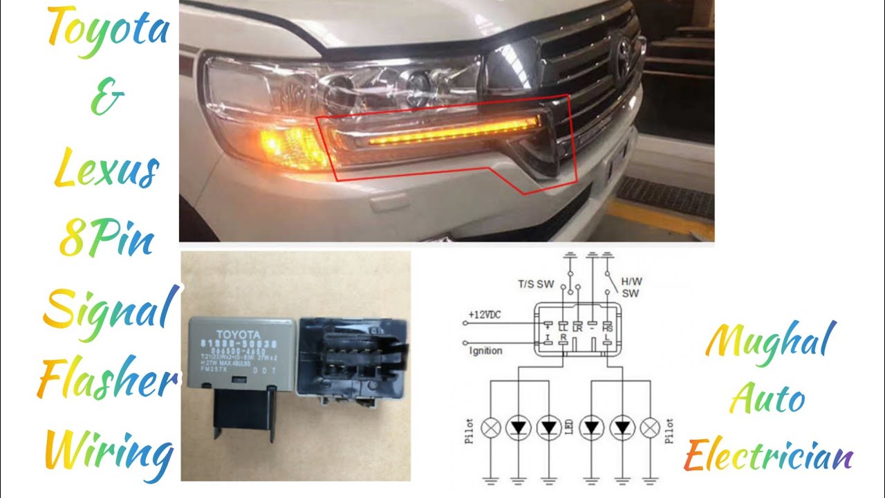Toyota & Lexus 8PIN Signal Indigater Flasher Wiring Pinout & How To ...