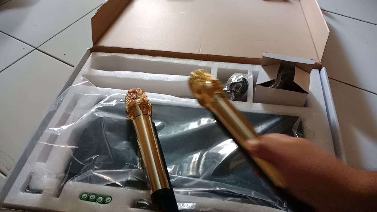 Unboxing mic wireless sennheiser skm 5300 (gold edition) - YouTube