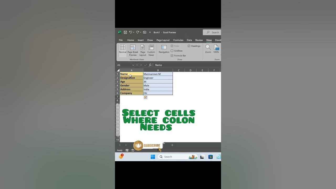 Aligning Texts And Colon In A Cell Exceltricks Exceltips Exceltech Excelfansonly Tutorial 3927