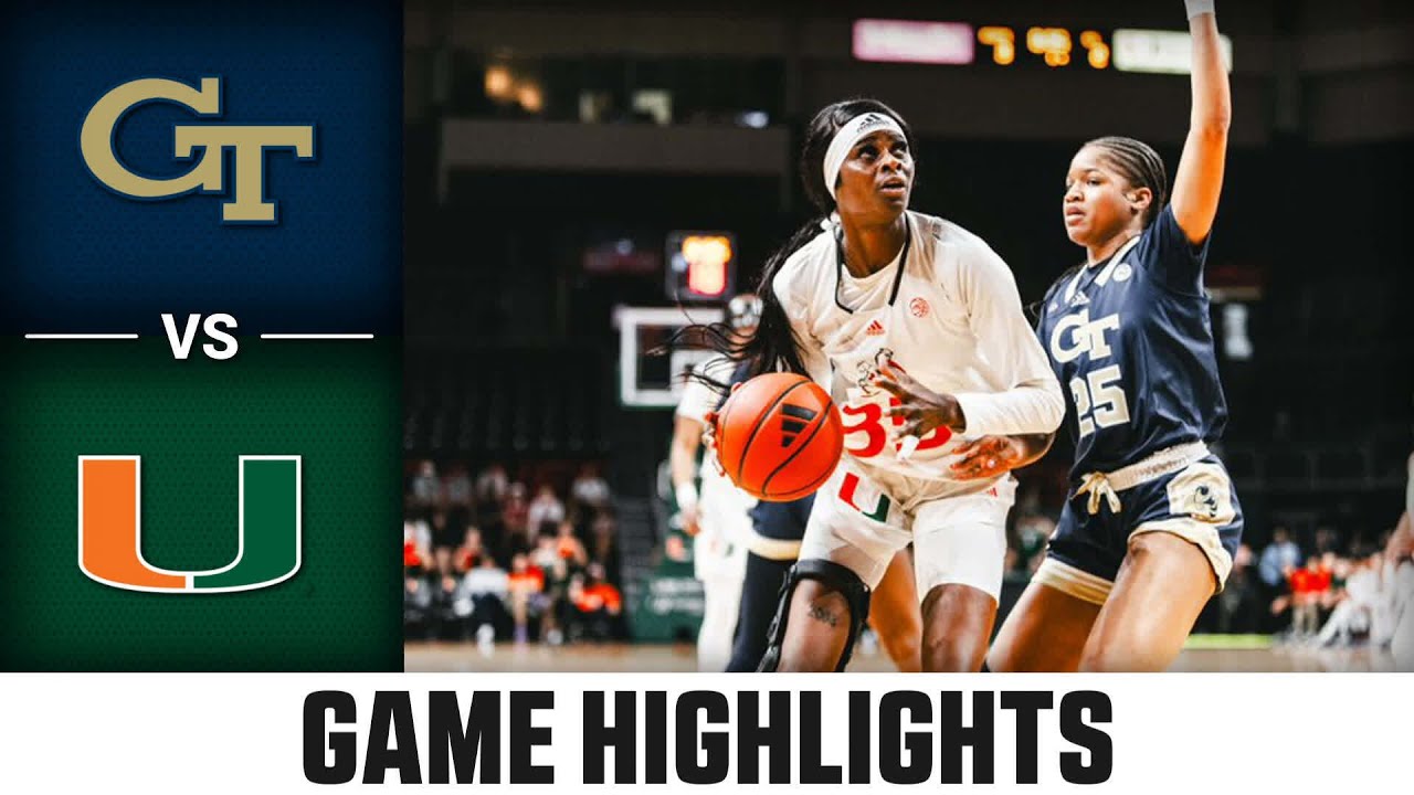Georgia Tech vs. Miami Game Highlights | 2023-24 ACC Women's Basketball ...