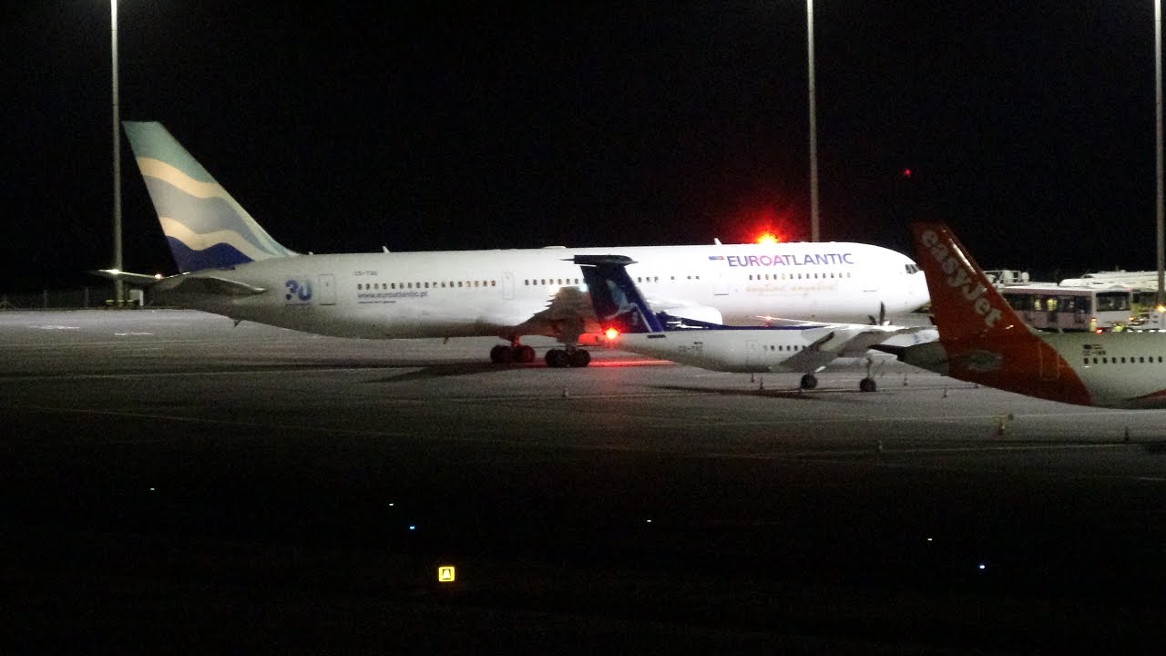 Landing of B767 of Euroatlantic - YouTube