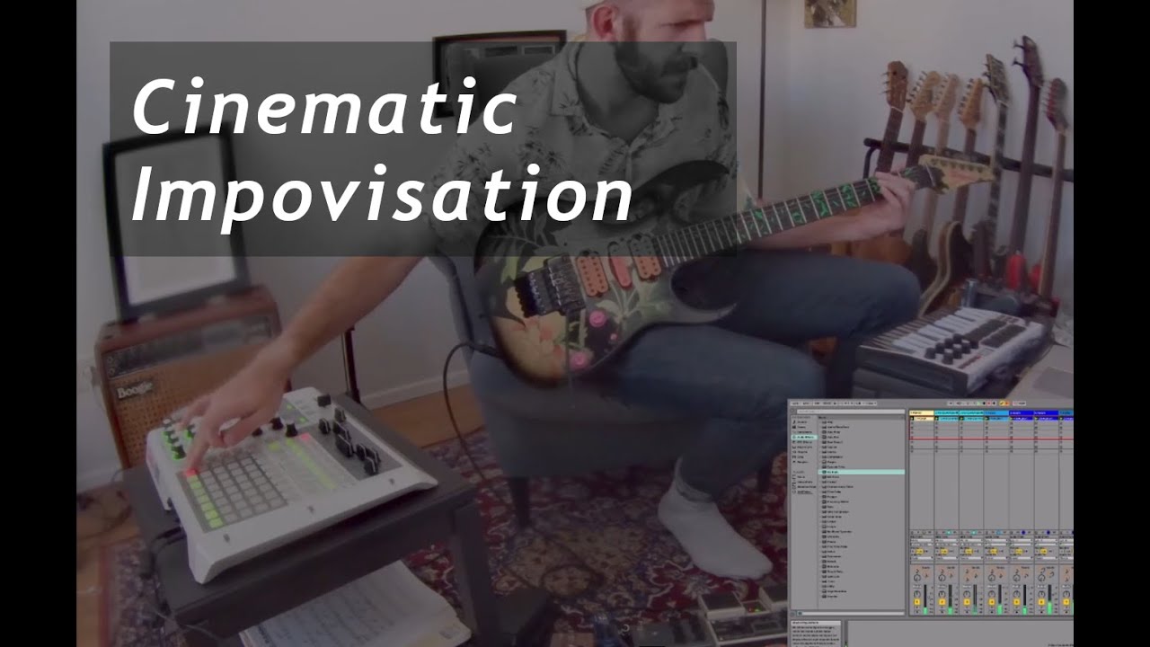 Cinematic improvisation: Ibanez JEM77FP into the Bluguitar AMP1, bowed SRF700 and JX-8P emulator ...