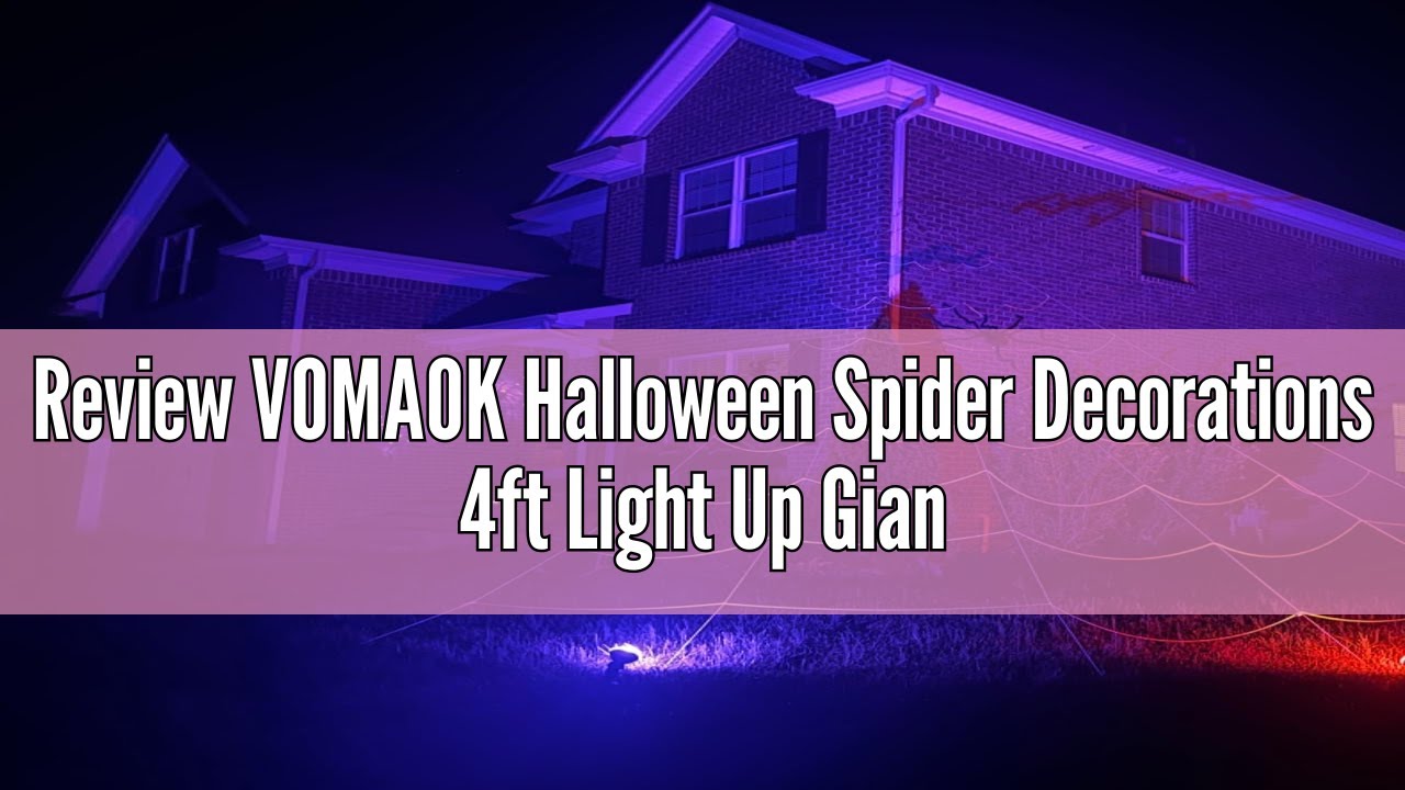 Review VOMAOK Halloween Spider Decorations 4ft Light Up Giant Spider(2 ...