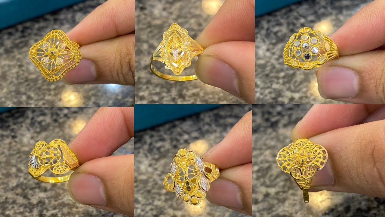 Latest ladies Gold rings design pure 21k gold 2024 designs ( today gold ...