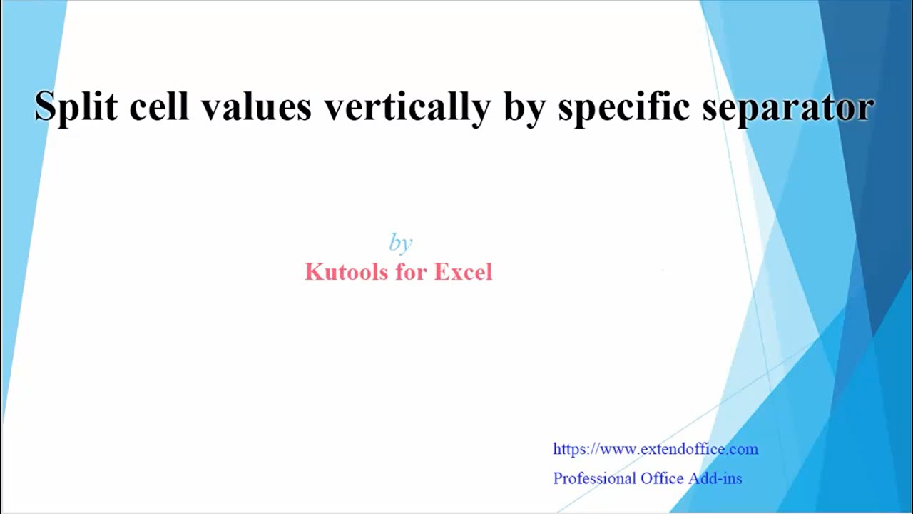How to split cell values vertically in Excel? - YouTube