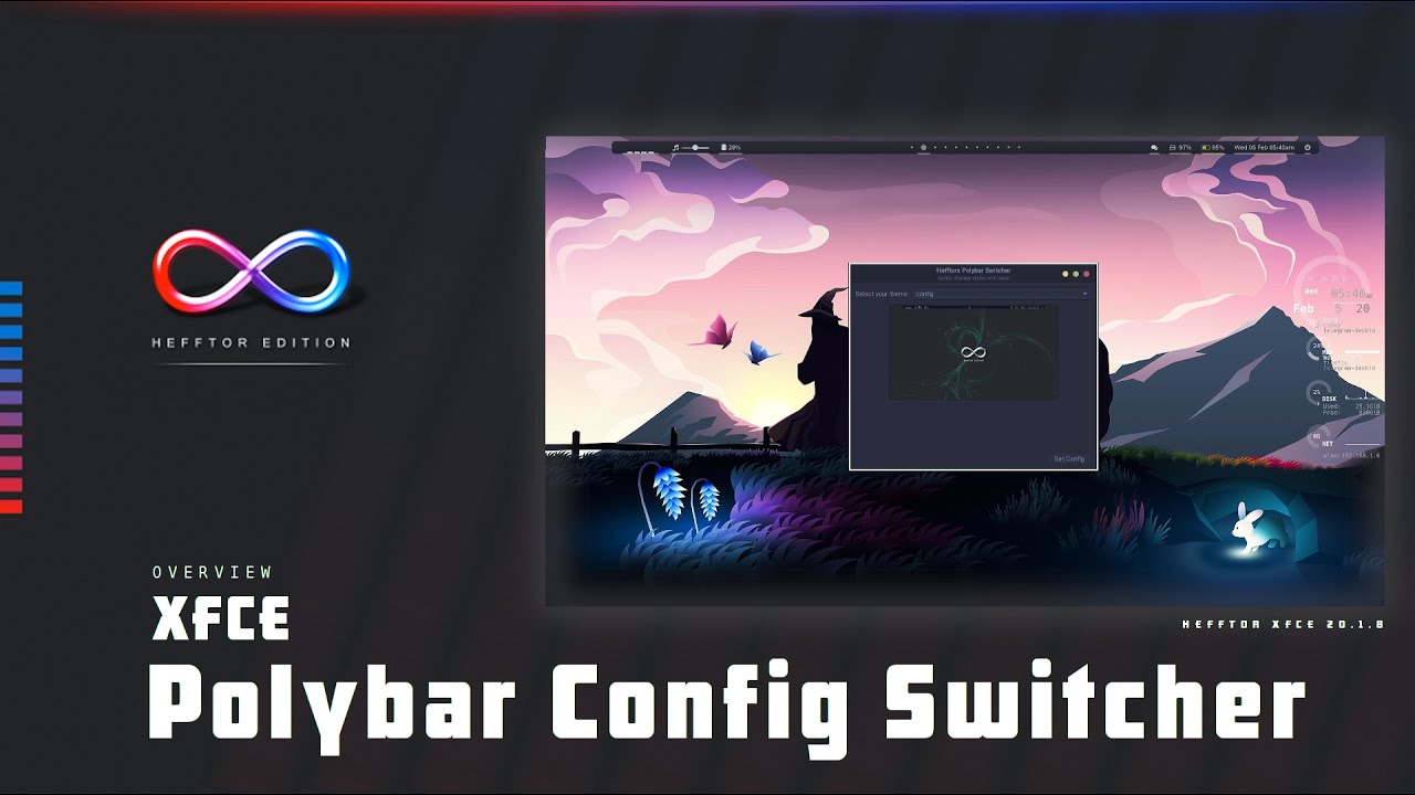 Hefftor Edition - Polybar Config Switcher App - YouTube