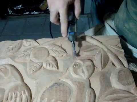 Dremel micro retífica -Entalhe em madeira -Amazonian macaws wood ...