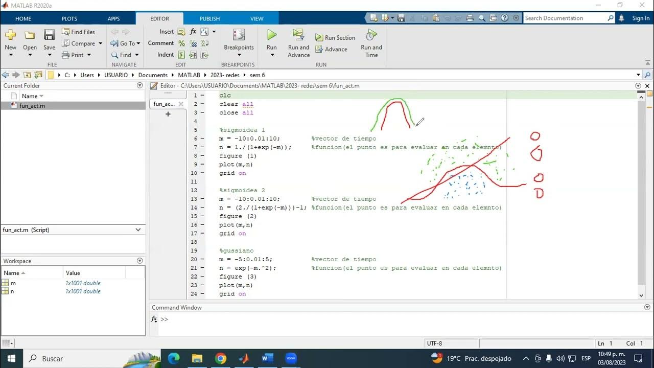 REDES NEURONALES V: FUNCIONES DE ACTIVACION (CODIGO EN MAT LAB) - YouTube