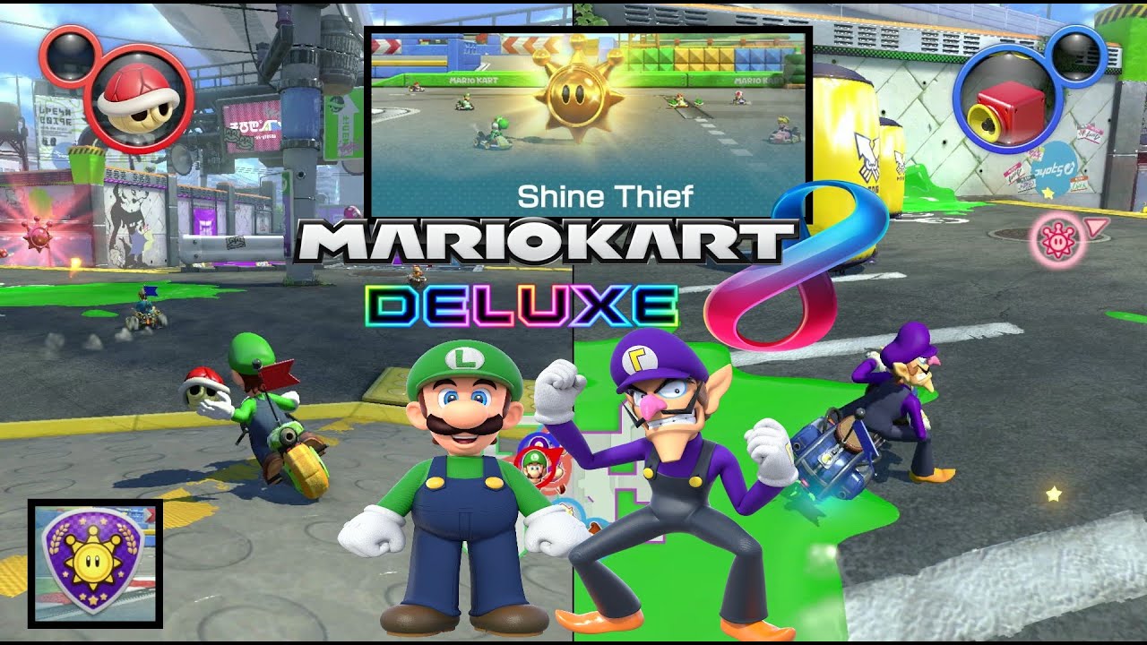 Luigi VS Waluigi - Shine Thief - Mario Kart 8 - YouTube