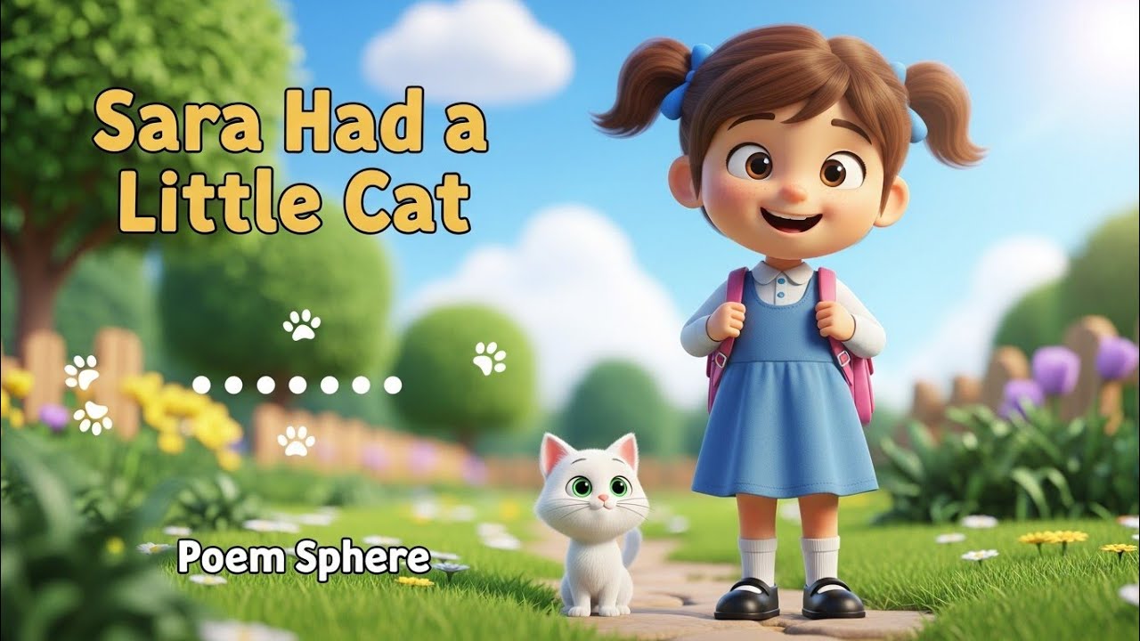 Sara had a little cat| Cute Nursery Rhymes for Kids| 3d Cartoon poem ...