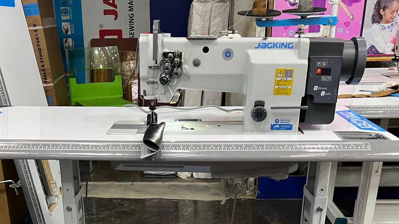 JAGKING 4420D Double Needle Walking Foot Sewing Machine for Sofa and ...