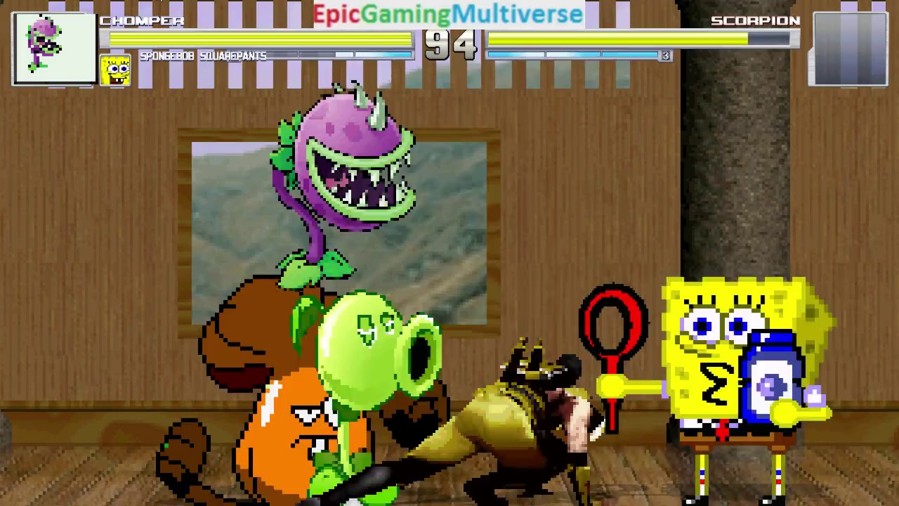 Plants VS Zombies Characters And SpongeBob SquarePants VS Scorpion In A ...
