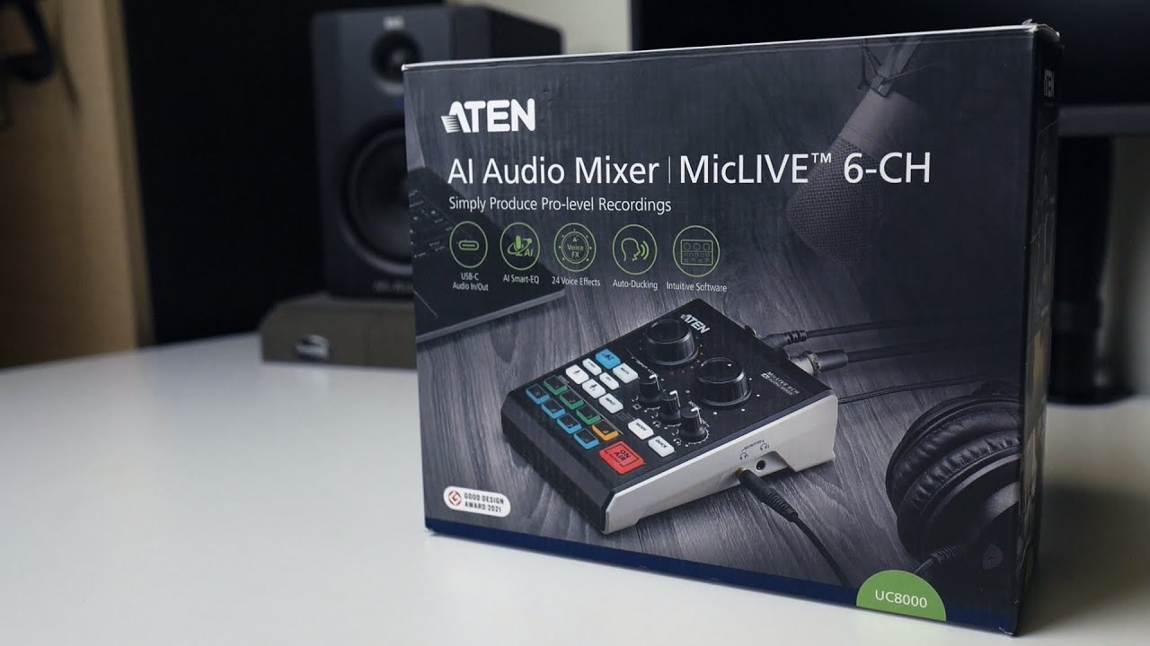 Aten AI MicLIVE UC8000 podcastowy mikser audio - YouTube