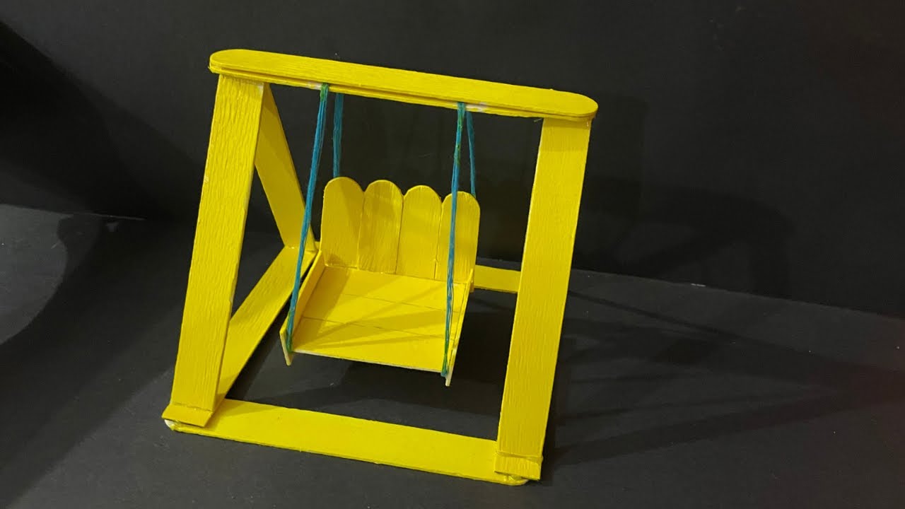 popsicle ice cream stick swing | diy miniature swing - YouTube