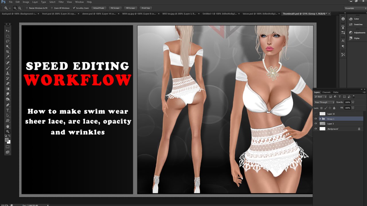 IMVU TEXTURING WORKFLOW SPEED EDITING -- Swimwear making in photoshop. - YouTube