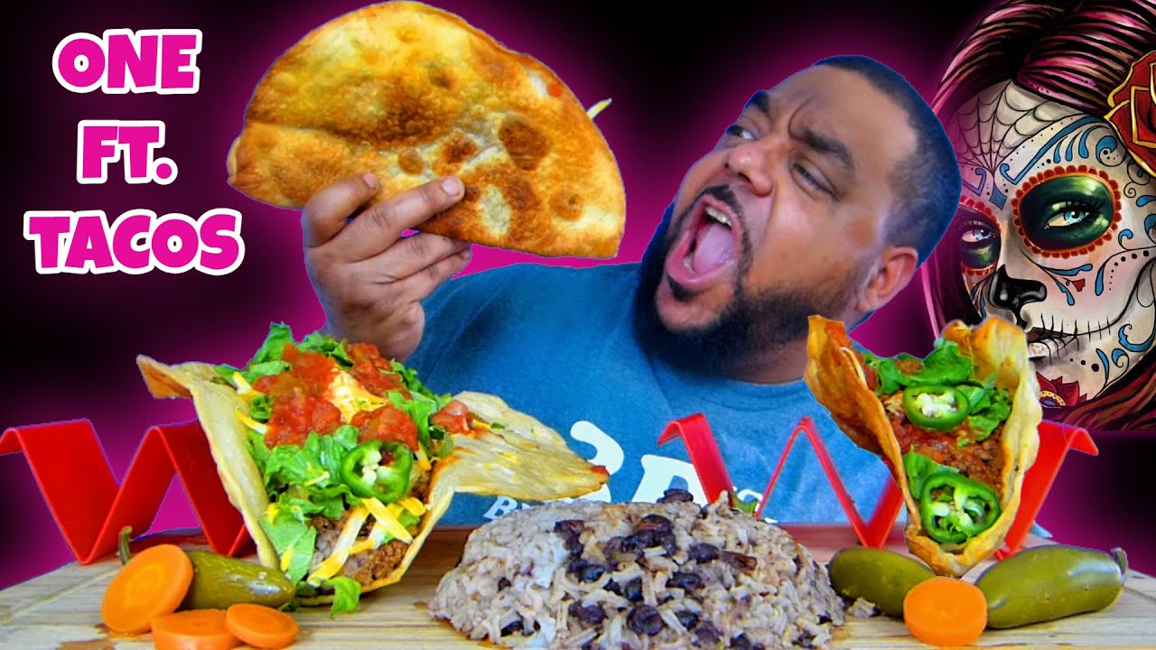 Eating Giant Footlong Tacos!?!? Extra Crunchy Eating - YouTube