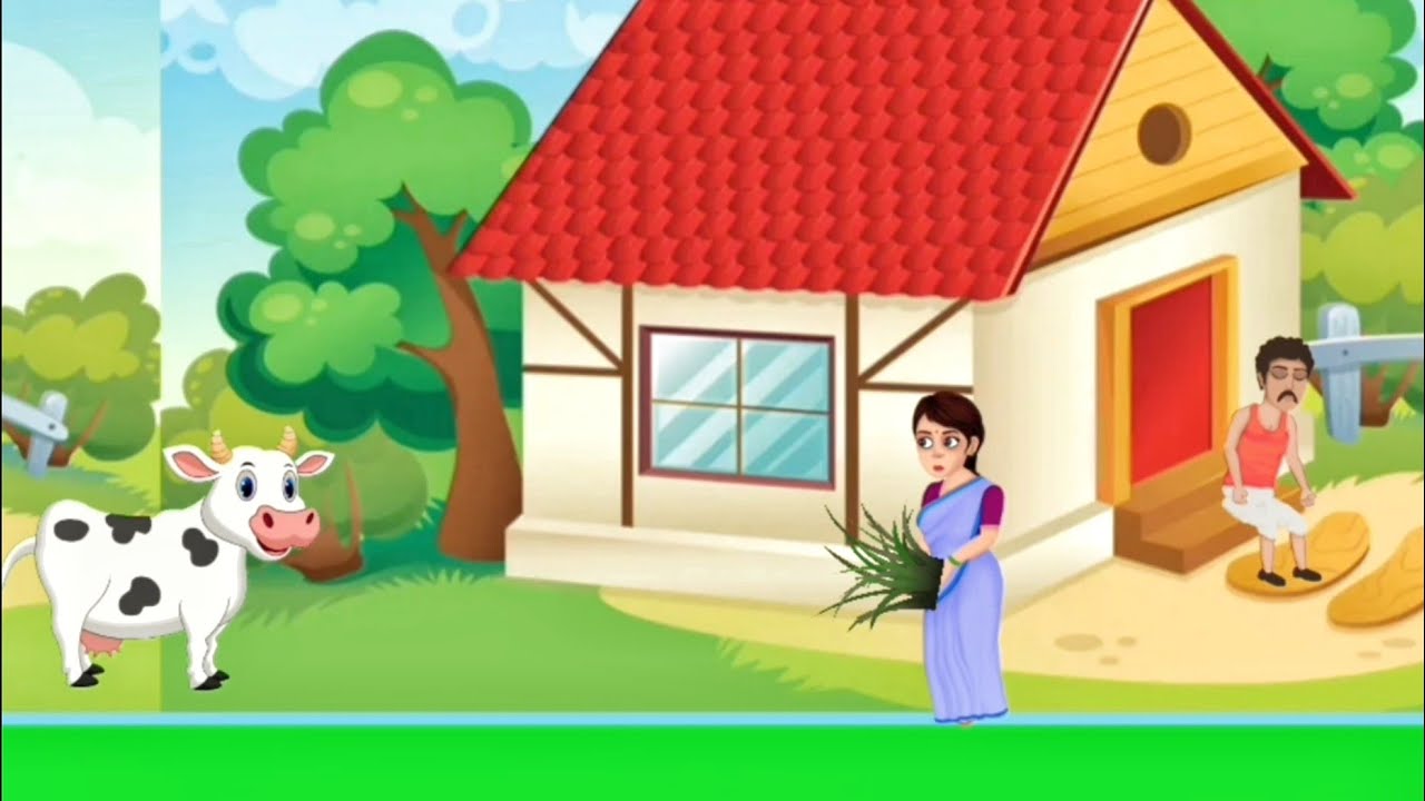 गरीब की गाय |funny cartoon learning videos for kids in hindi kahaniyan ...