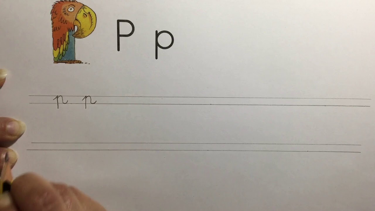 Écriture du p et ses syllabes en cursive - YouTube