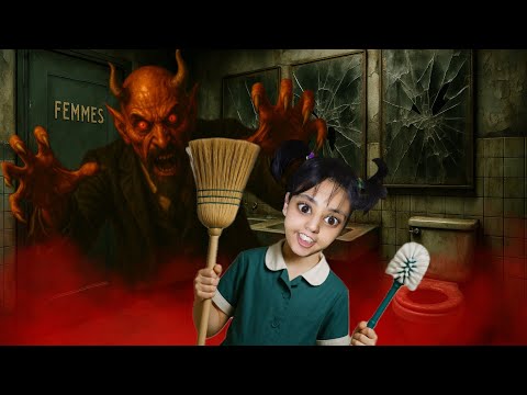 سارة خرج ليها عفريت 😨في المرحاض 🚽 في مدرسة العفاريت 👹