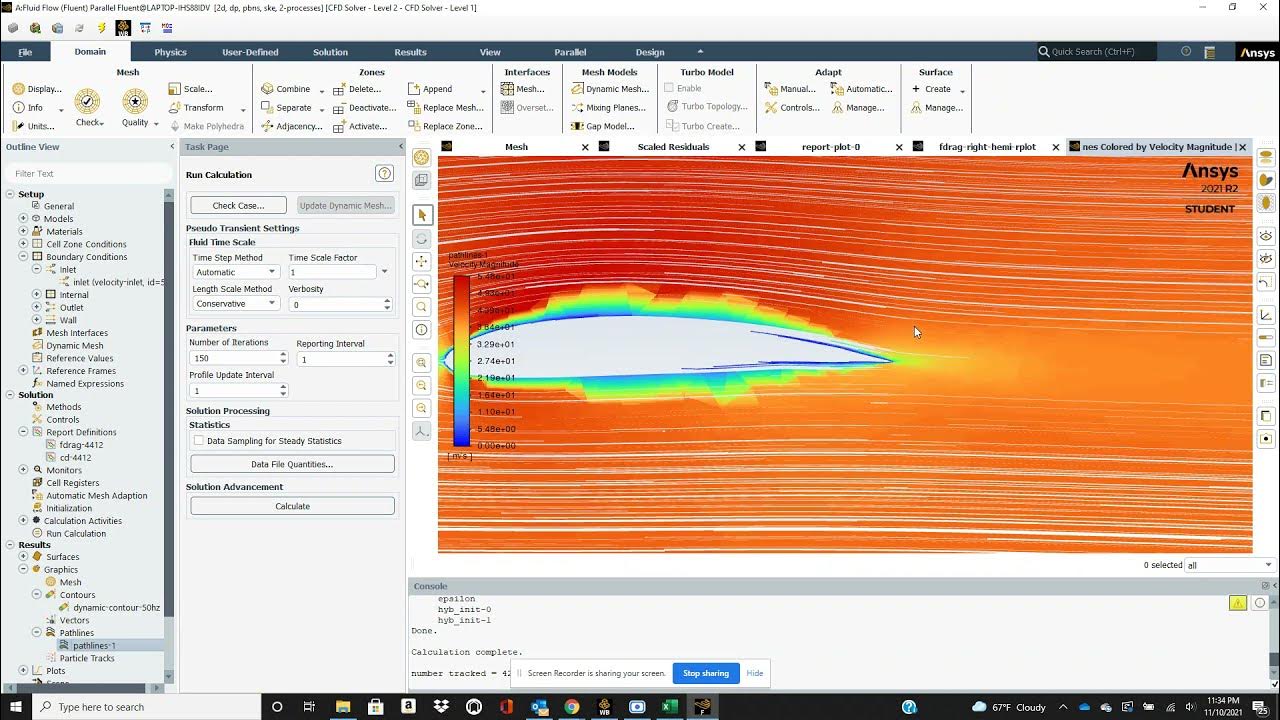 Ansys Fluent Airfoil Inside Wind Tunnel - YouTube