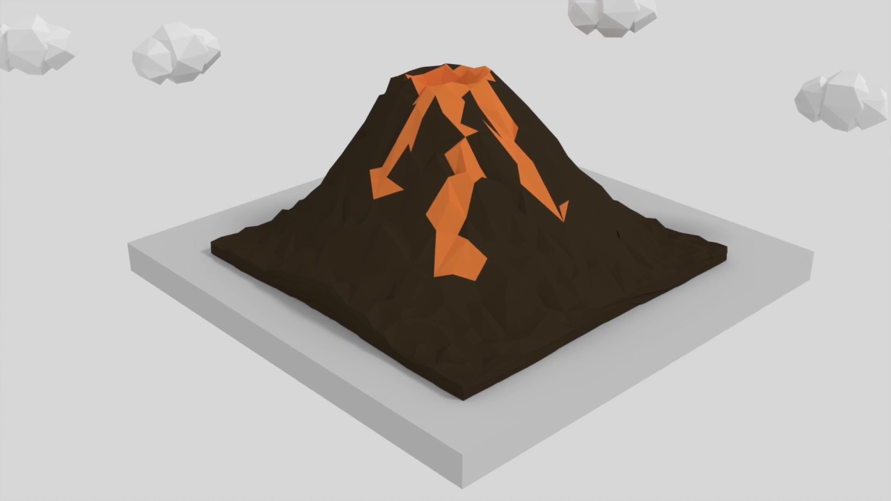 Low Poly Volcano - Blender - YouTube