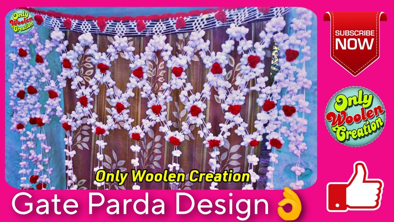 gate parda design |new design|woolen |chrochet |lari|for gate|door ...
