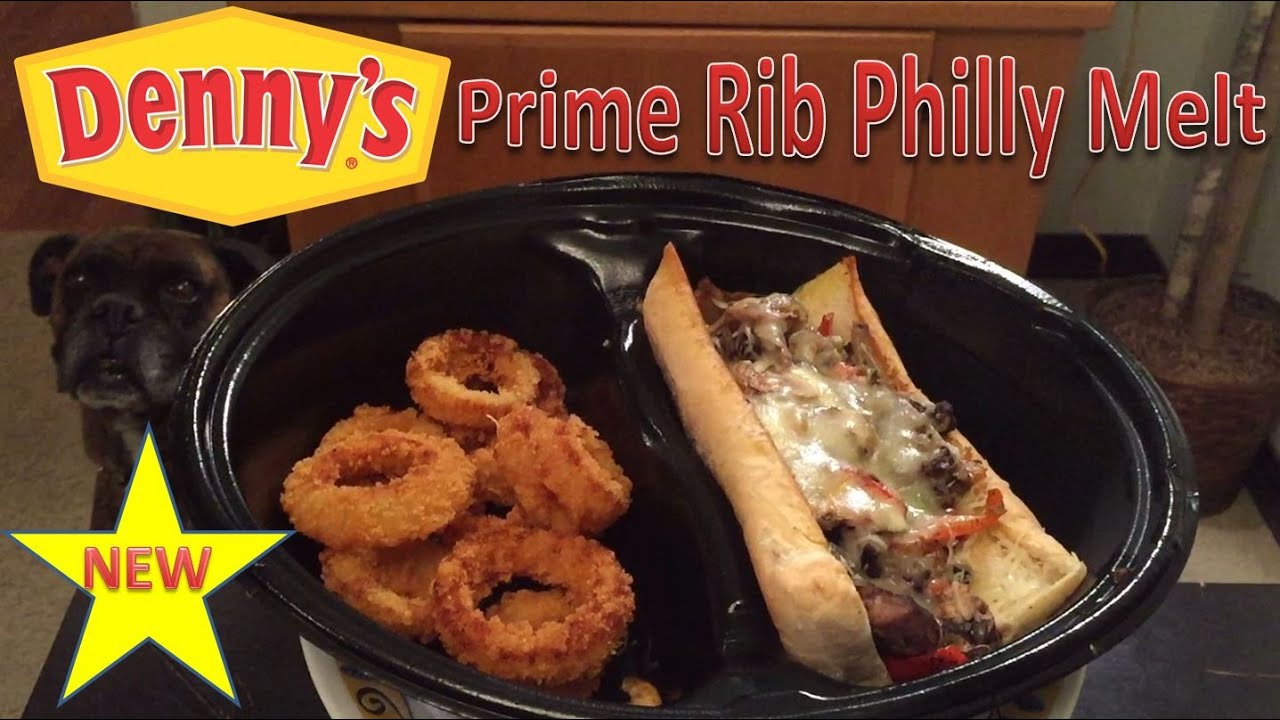 Denny's Prime Rib Philly Melt Sandwich Review - YouTube