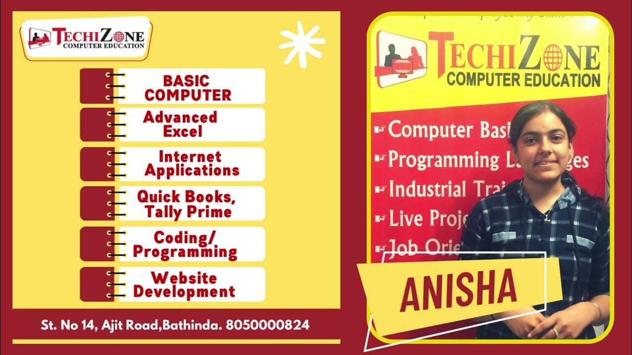 Our Student Anisha's review about Techizone Computer Education - YouTube