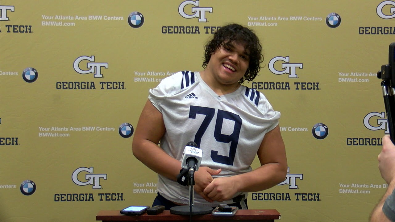 2019 Football: #GTvsUVA Offensive Lineman William Lay III Post-Practice ...